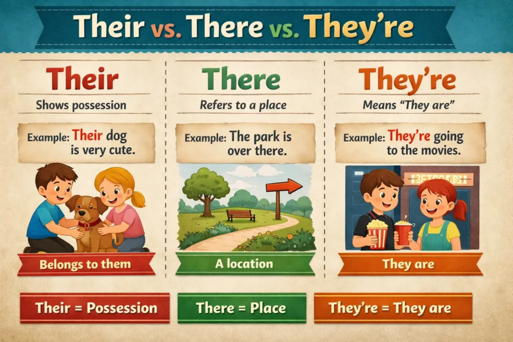 Their vs There vs They're: Easy Guide + Examples
