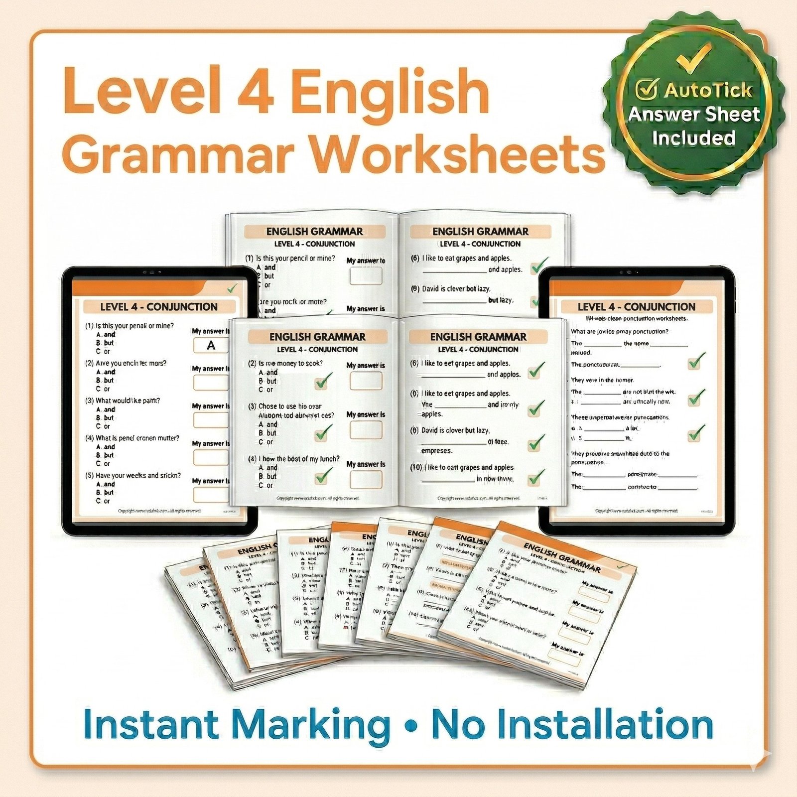 English Grammar Worksheets (Level 1–6) – 150+ Printable Exercises with ...